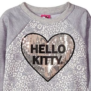 Hello Kitty | Dresses | Hello Kitty Girls Sequin Heart Sweatshirt Tutu ...